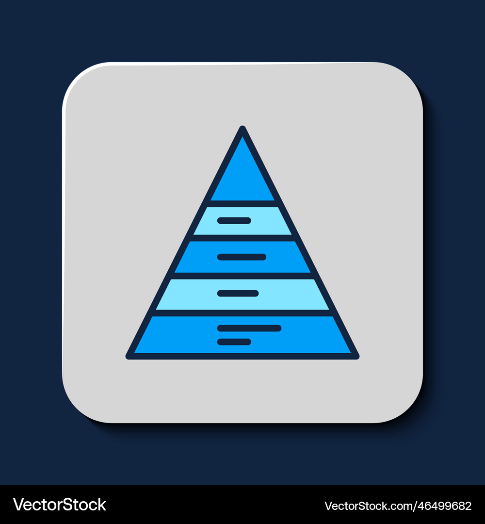Filled outline business pyramid chart infographics