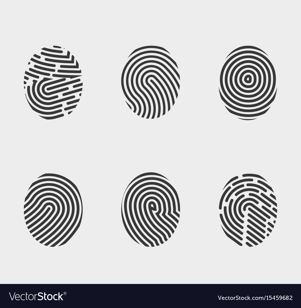 Fingerprint Icon Set Royalty Free Vector Image