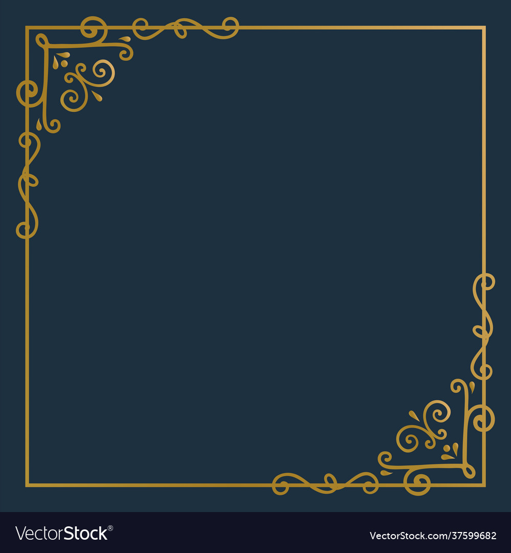 Gold frame background Royalty Free Vector Image