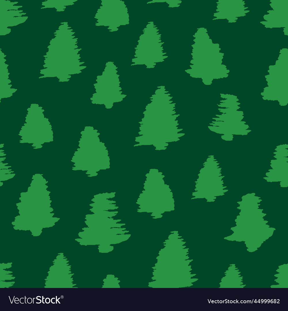 Green pine tree seamless pattern background Vector Image