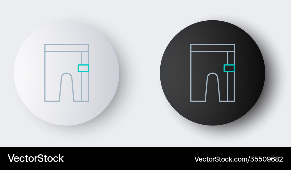 Line cycling shorts icon isolated on grey Vector Image