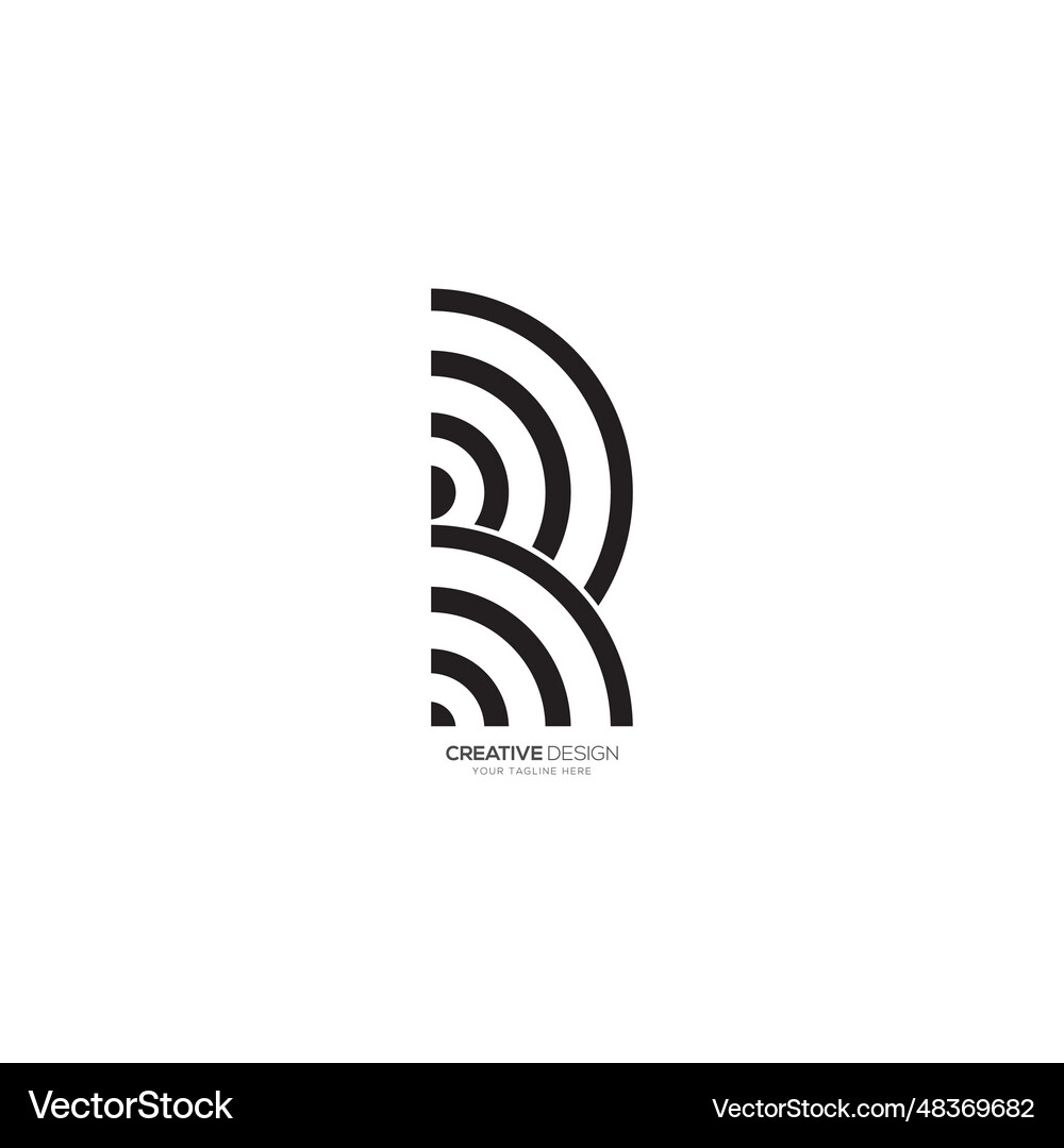 Modern letter b r or line art minimalist Vector Image