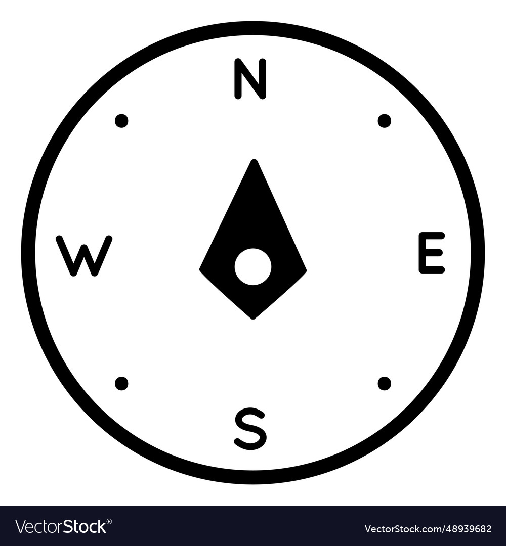 Nautical compass navigation stroke Royalty Free Vector Image