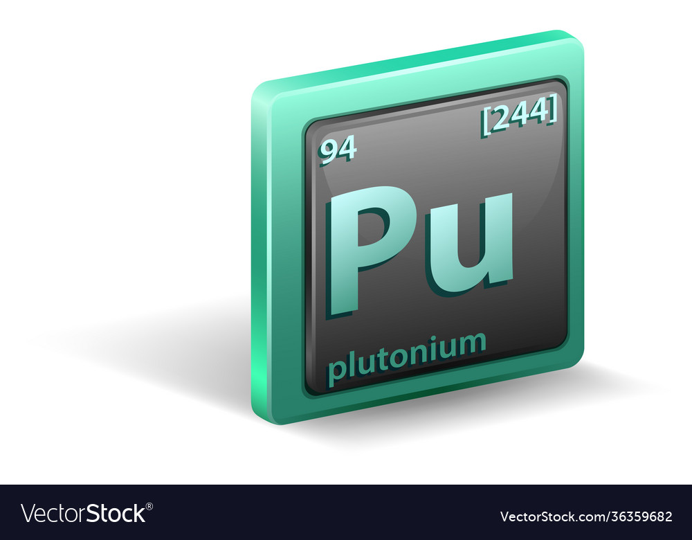 Plutonium chemical element symbol Royalty Free Vector Image