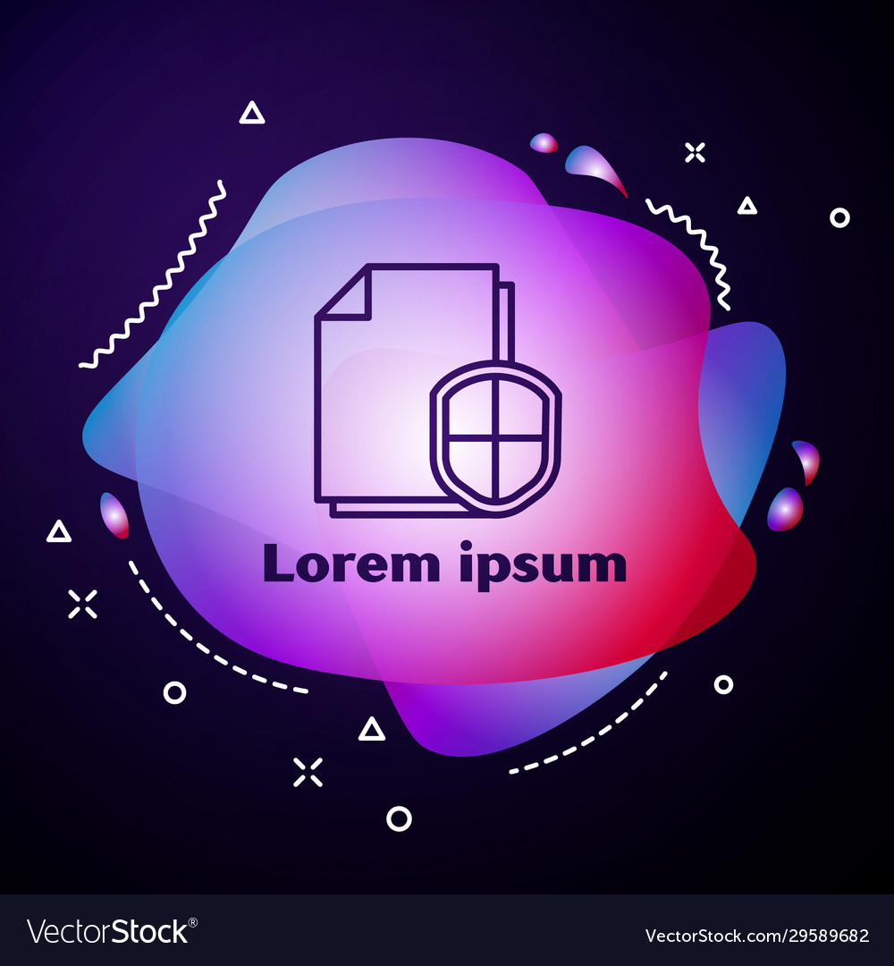 Purple line document protection concept icon Vector Image Purple line document protection concept icon Vector Image
