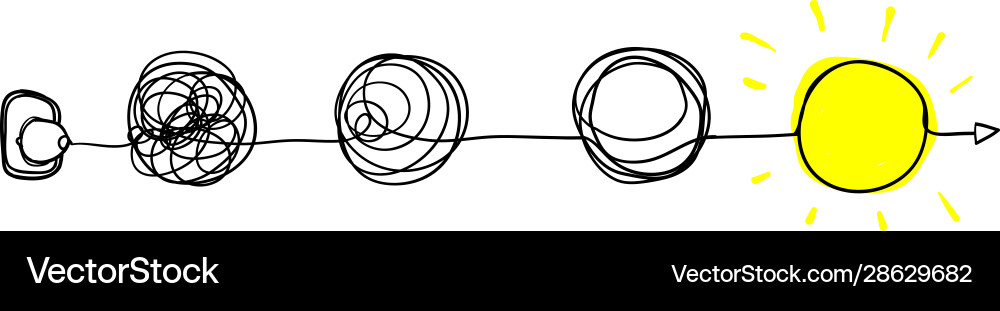 Set hand drawn messy clew symbols line Royalty Free Vector