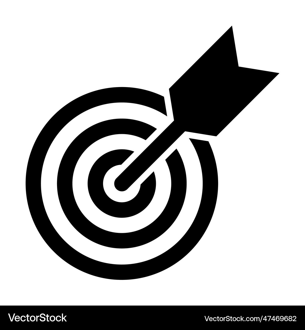 Target glyph icon for personal and commercial use Vector Image