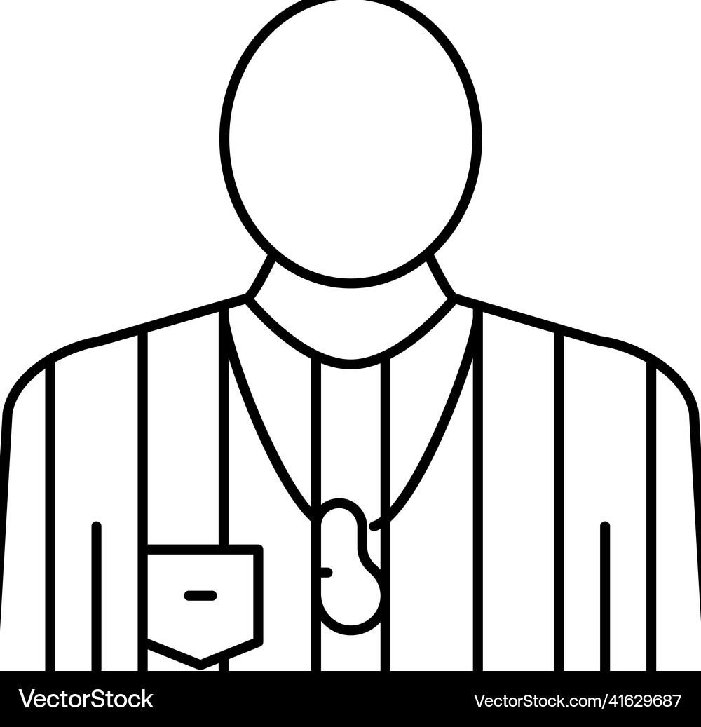 Arbitrator judge or referee soccer line icon Vector Image
