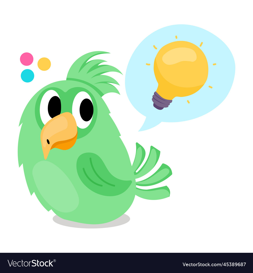 Bird thinking Royalty Free Vector Image - VectorStock