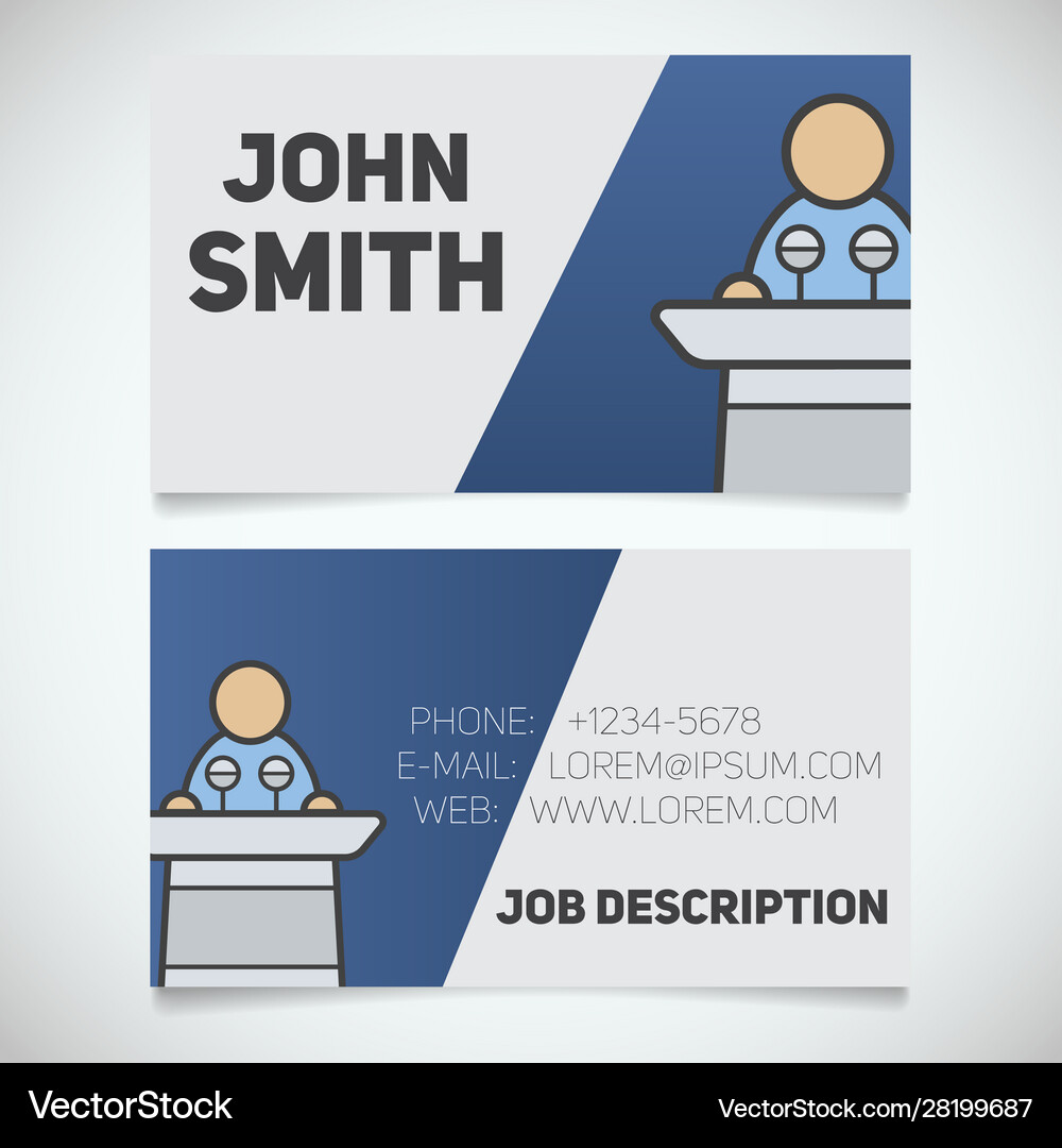 Business card print template with conference Vector Image