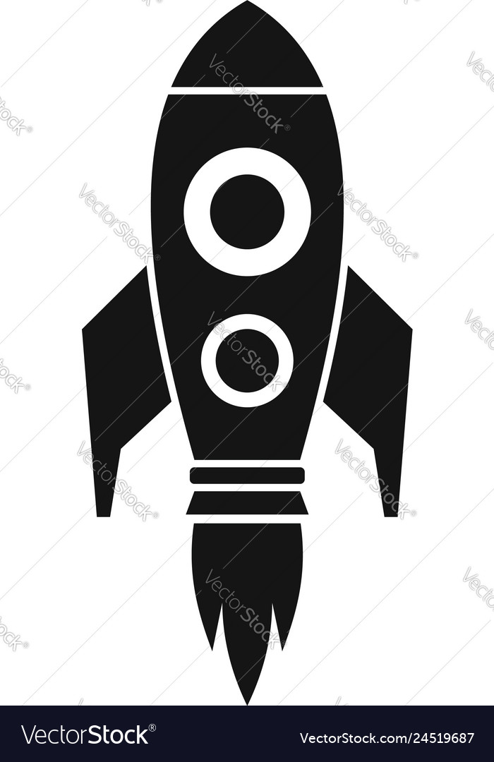 Business rocket fly icon simple style Royalty Free Vector