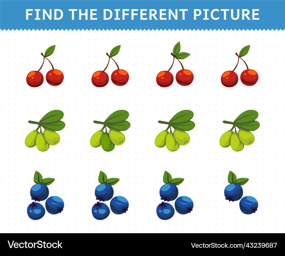Education game for children find the different Vector Image
