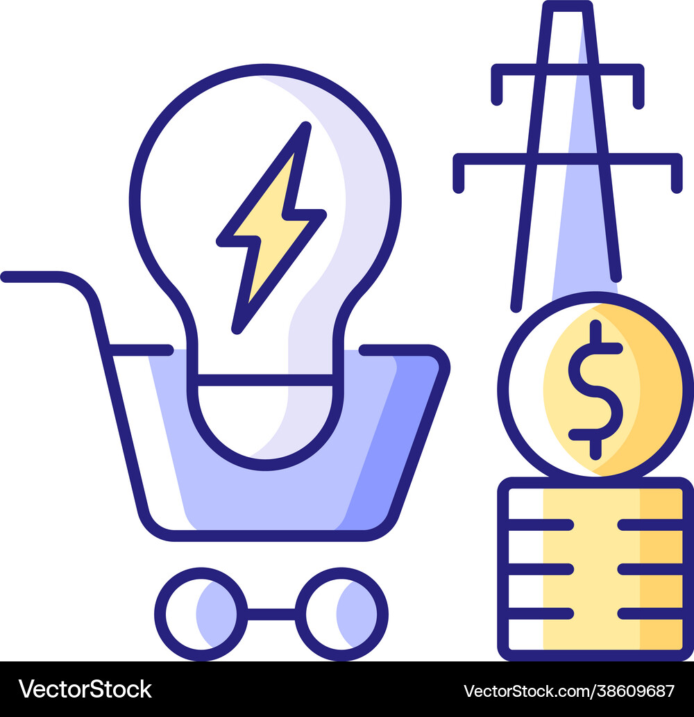 Electricity demand rgb color icon Royalty Free Vector Image