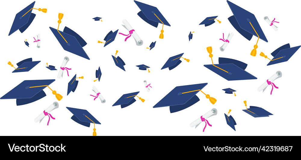 Graduation color background university graduate Vector Image