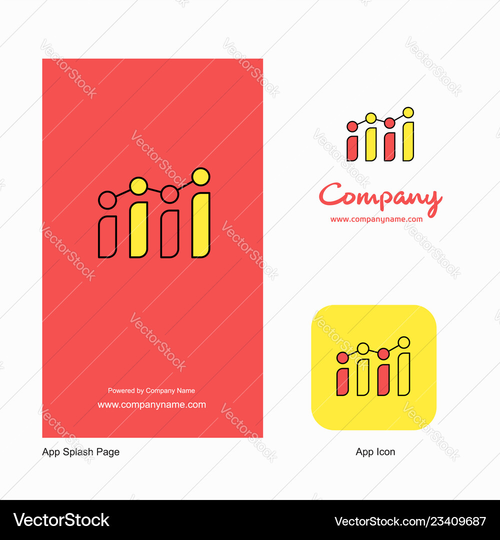 Graph company logo app icon and splash page Vector Image