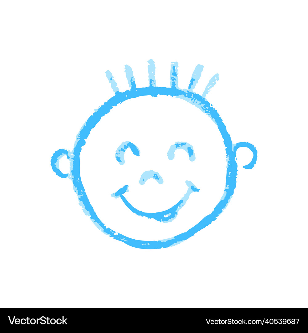 Icon in hand draw style drawing with wax crayons Vector Image