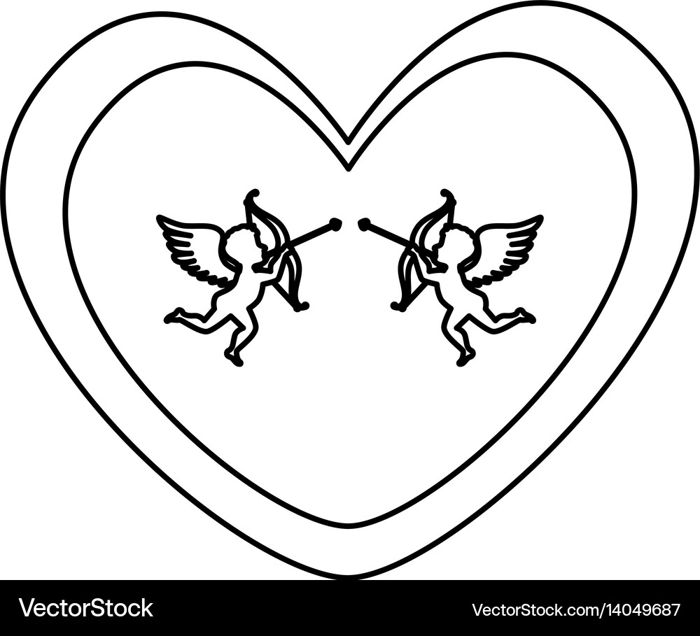 Love card with cupid angel Royalty Free Vector Image