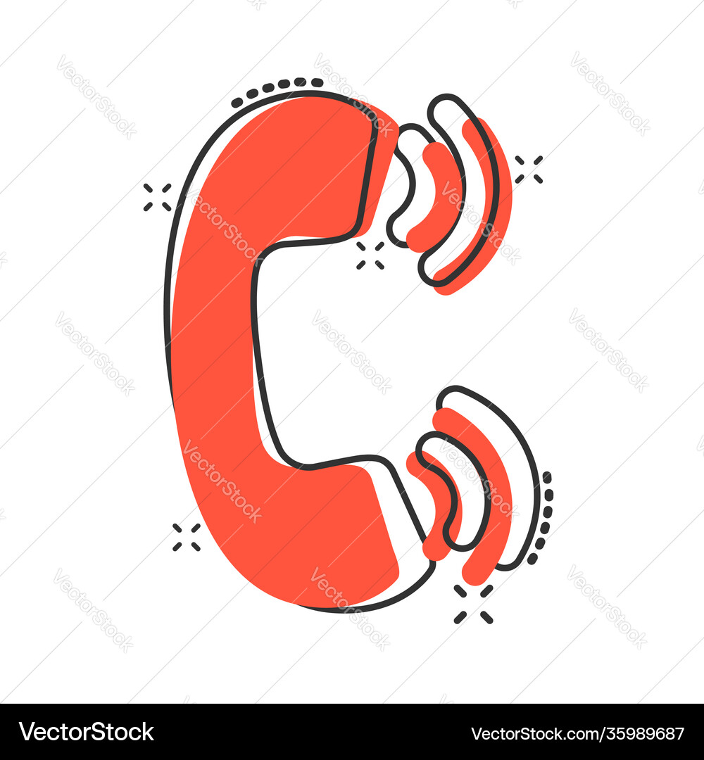 Mobile phone icon in comic style telephone talk Vector Image
