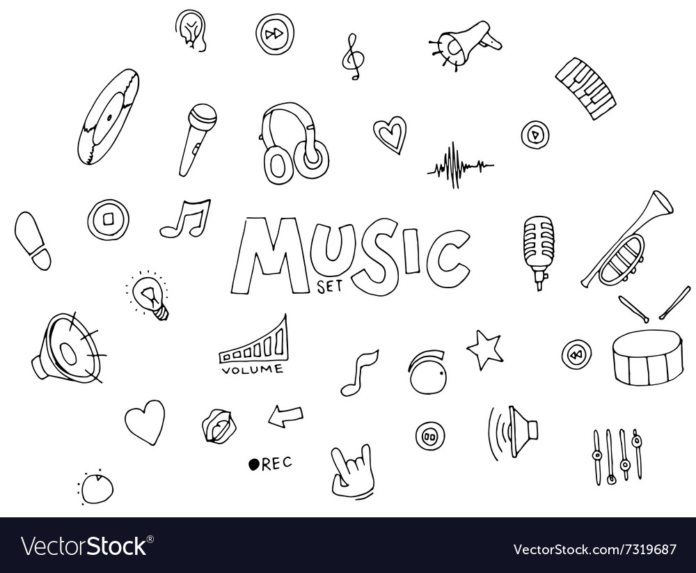 Music - doodles collection Royalty Free Vector Image