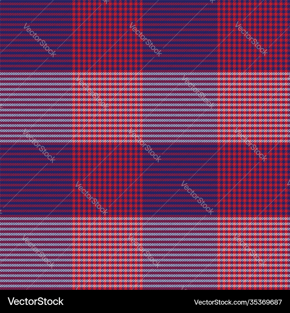 Red navy asymmetric plaid textured seamless Vector Image