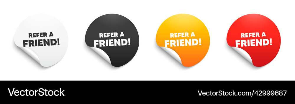 Refer a friend symbol referral program sign Vector Image