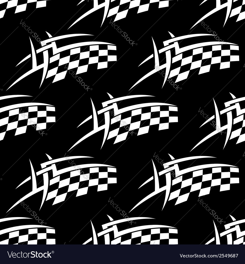 Seamless pattern of a black and white checkered Vector Image