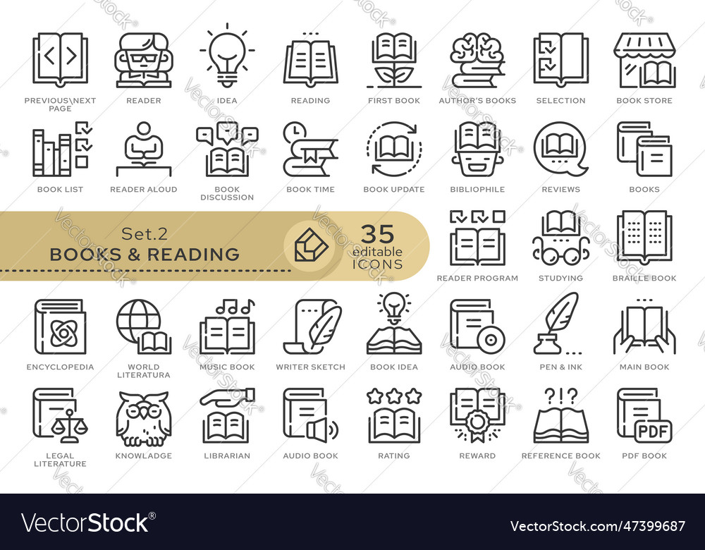 Set icons books 02 Royalty Free Vector Image - VectorStock