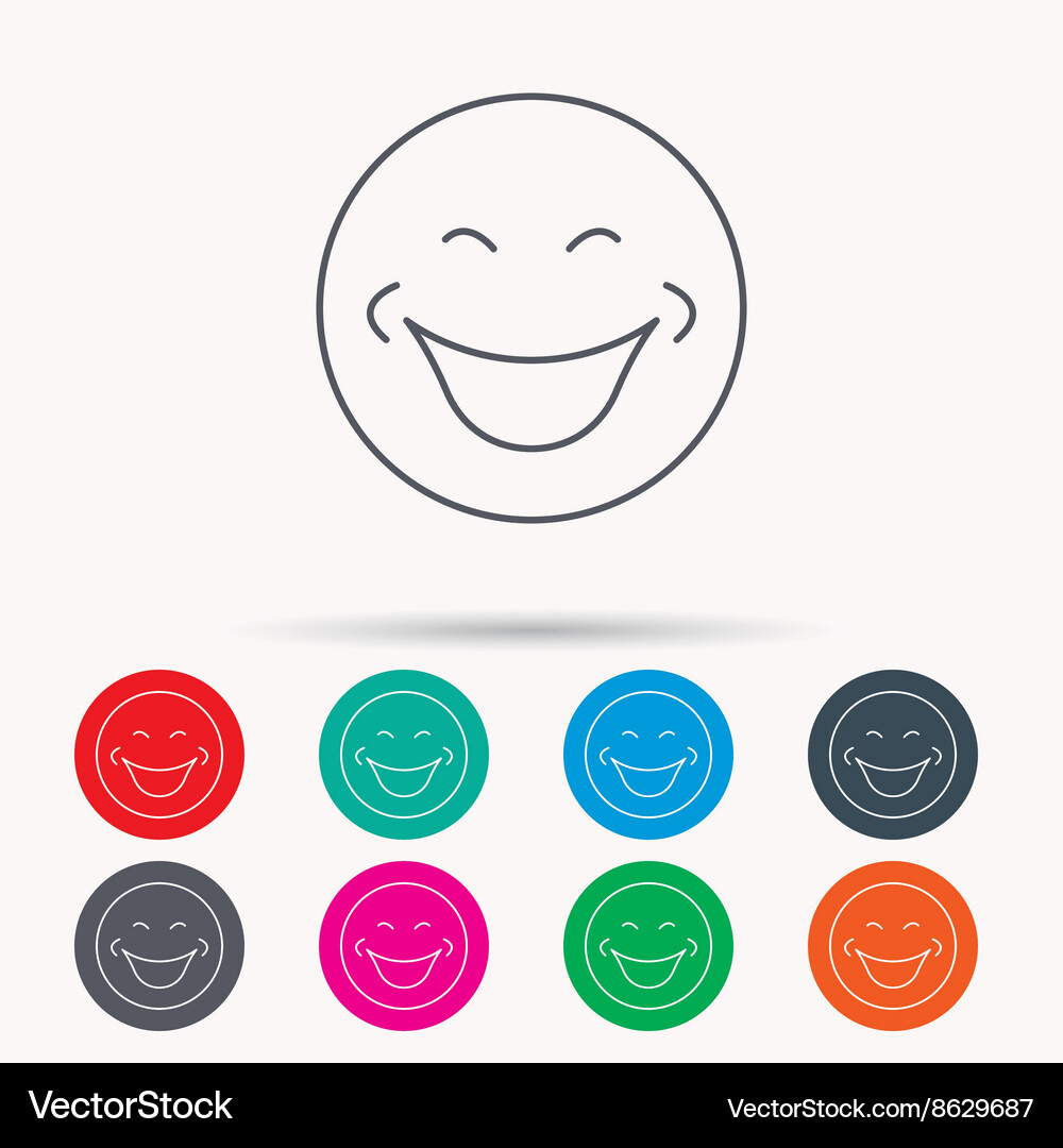 Smile icon positive happy face sign Royalty Free Vector