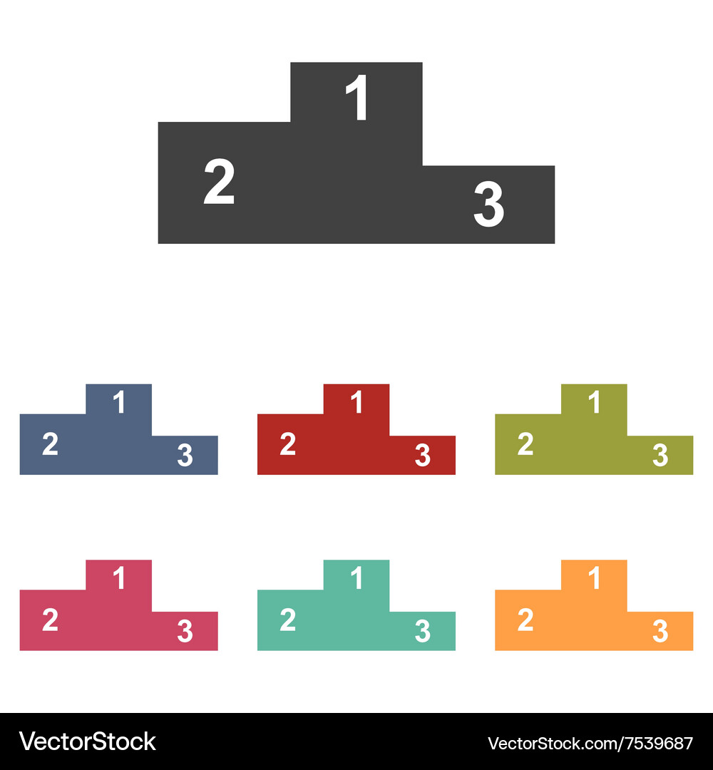 Sport winners podium icons set Royalty Free Vector Image
