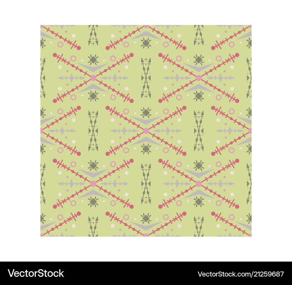 Tribal green seamless pattern in ethnic style Vector Image