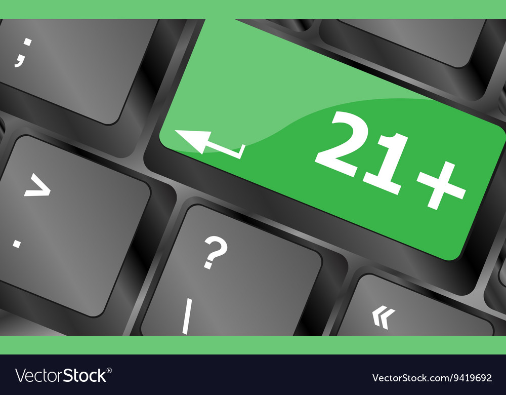 21 plus button on computer keyboard keys Vector Image
