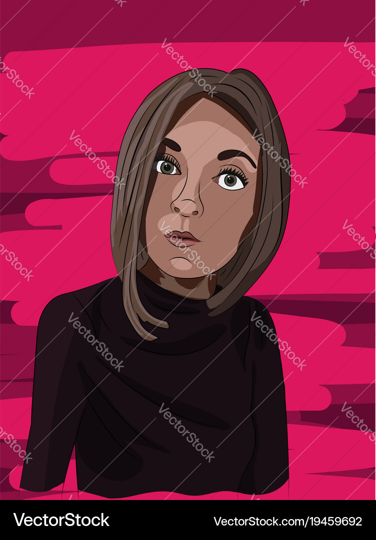 Bust of a girl Royalty Free Vector Image - VectorStock