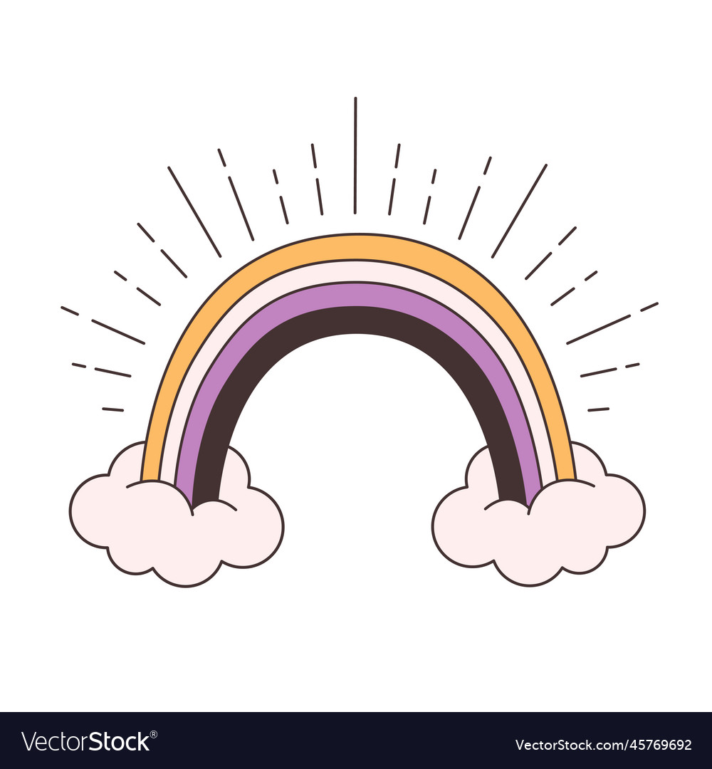 Cute rainbow non binary flag colors rainbow love Vector Image