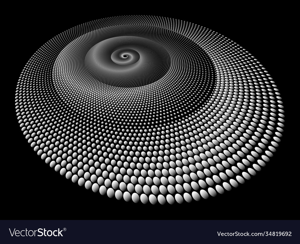 Dotted halftone spiral pattern or texture Vector Image