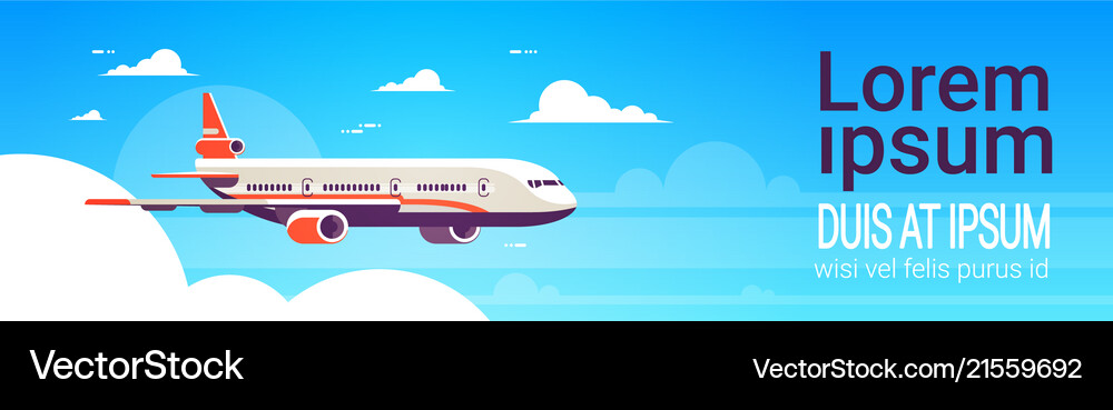 Flying airplane express delivery shipping Vector Image