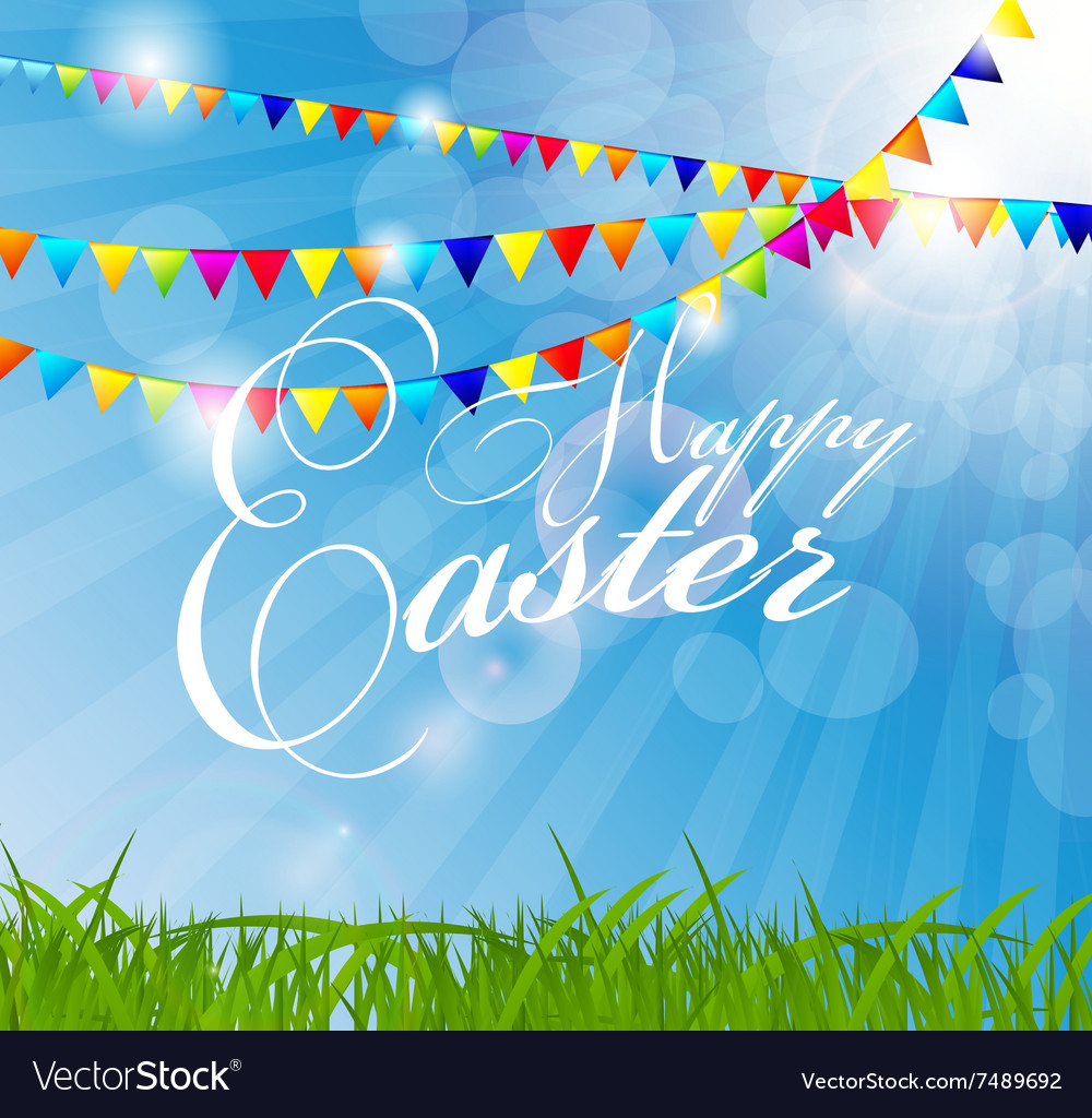 Happy easter spring background Royalty Free Vector Image