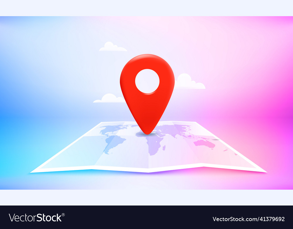 Map navigation pointer on the in perspective Vector Image