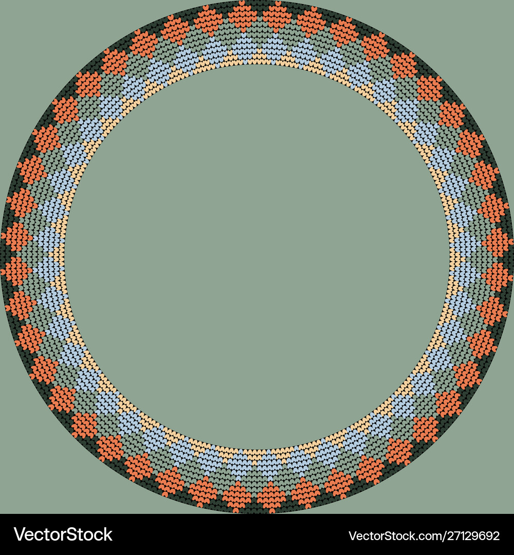 Norwegian traditional ornament round frame with g Vector Image