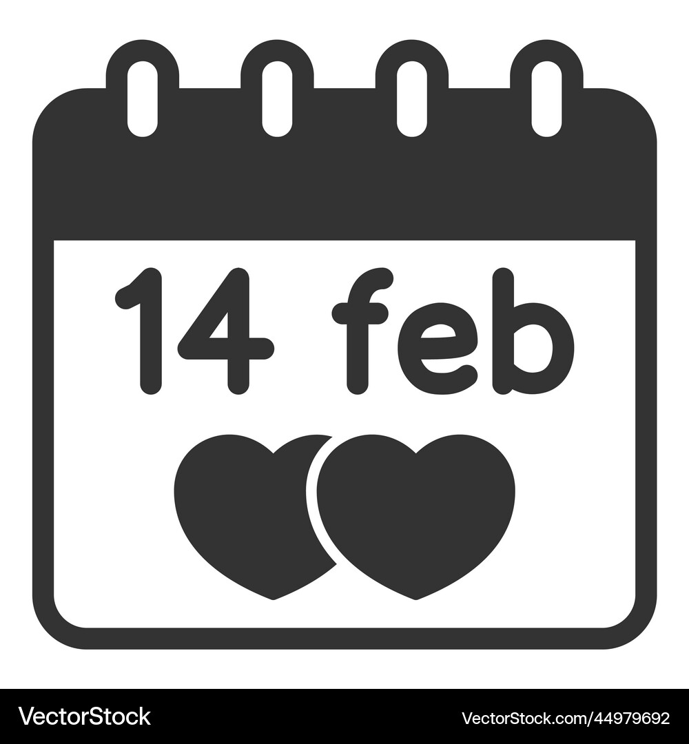 On the calendar valentines day Royalty Free Vector Image