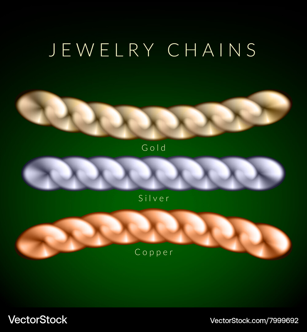 Set of jewelry chains Royalty Free Vector Image