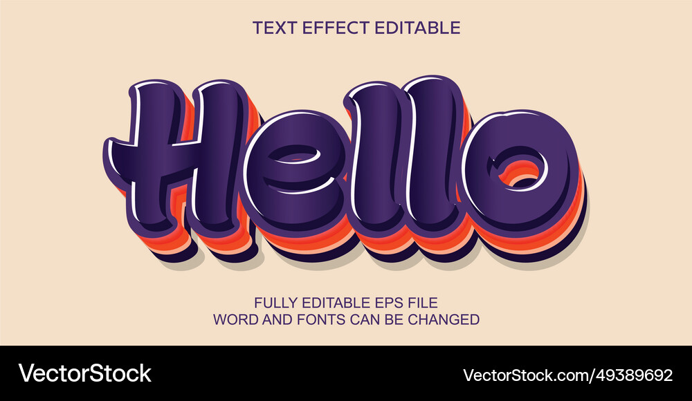 Text effect modern full color editable Royalty Free Vector