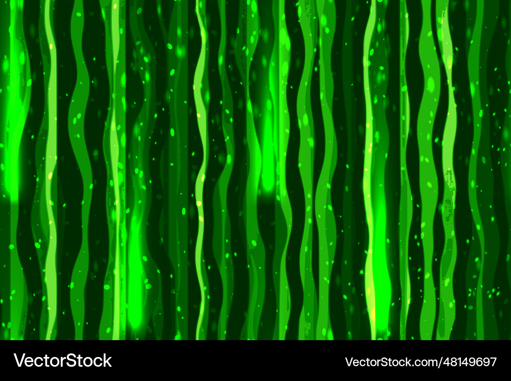 Beautiful green striped background with glowing Vector Image
