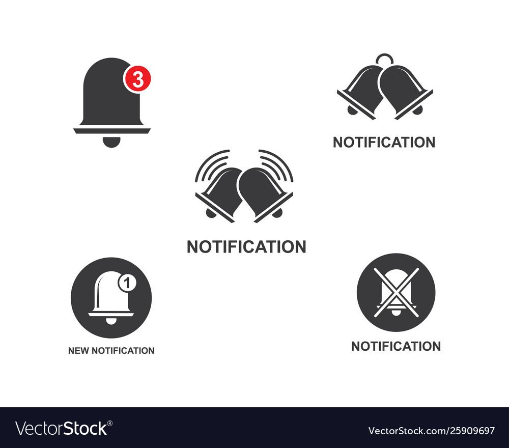 Bell notification icon Royalty Free Vector Image