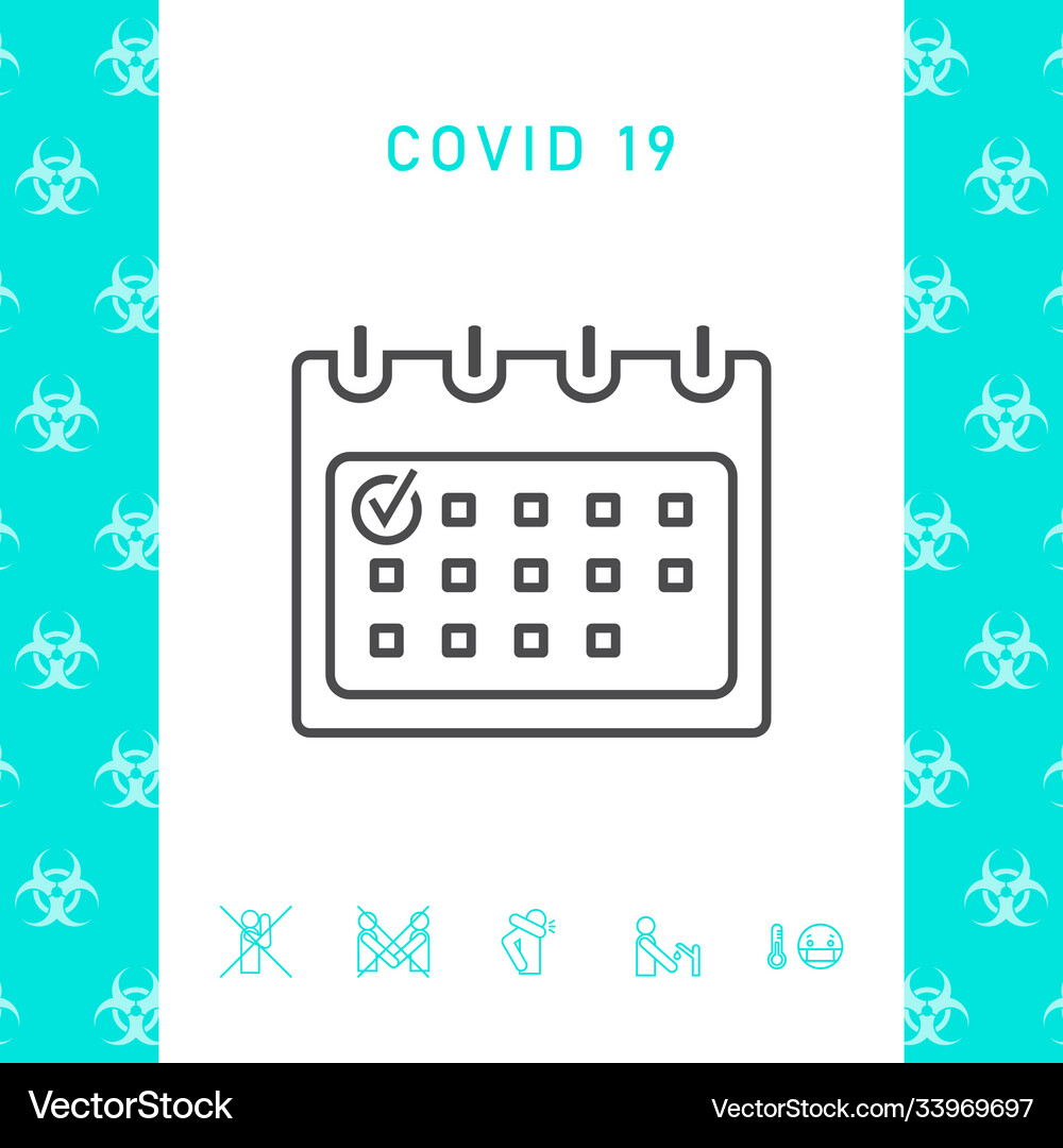Calendar with check mark- line icon graphic Vector Image