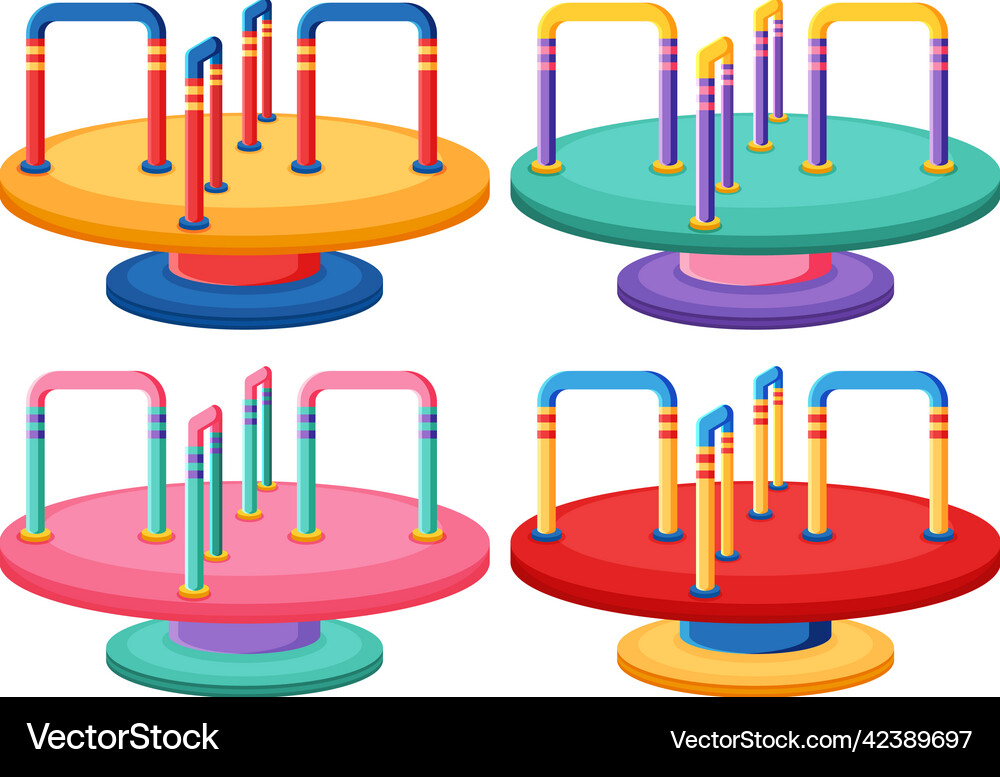 Children roundabout playground cartoon Royalty Free Vector