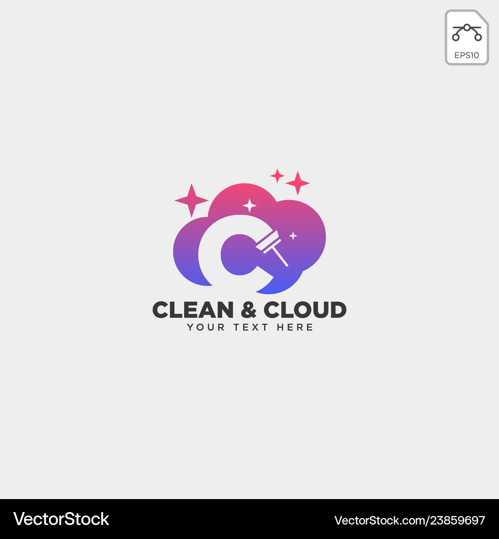 Cleaning service letter c logo template icon Vector Image