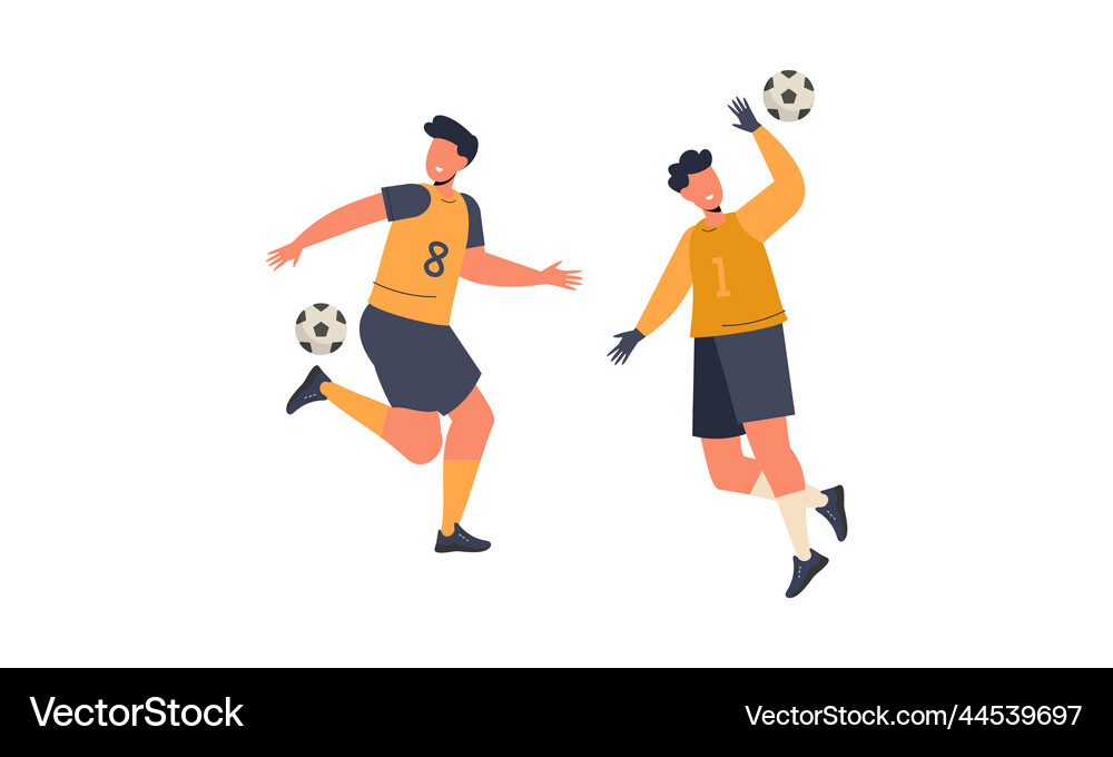 Flat football players Royalty Free Vector Image