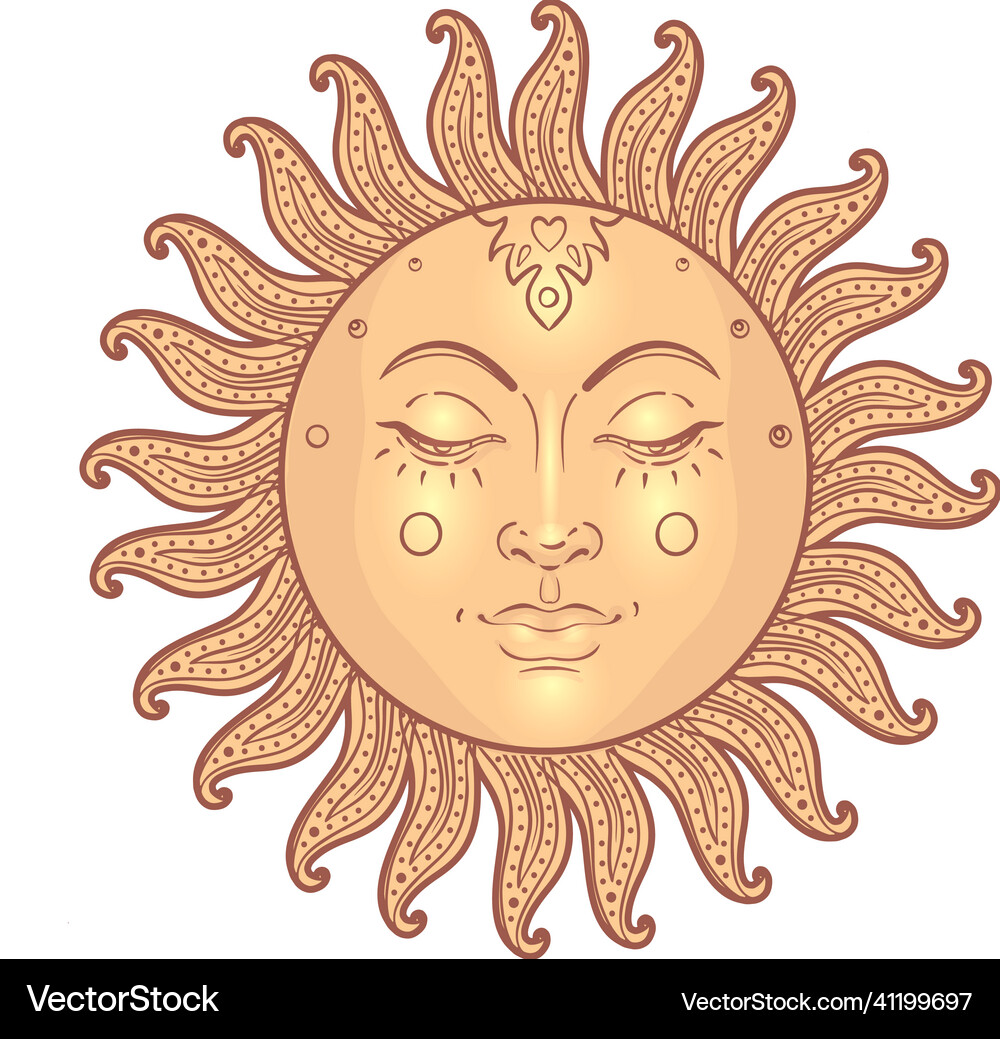 Golden sun in vintage Royalty Free Vector Image