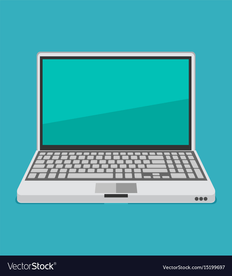 Laptop flat Royalty Free Vector Image - VectorStock