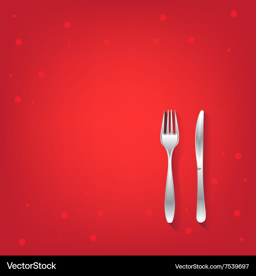 Two red restaurant icons with fork and knife Vector Image